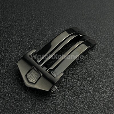TAG Heuer Black 18mm 20mm Steel Watch Buckle Double Button Clasp | eBay UK
