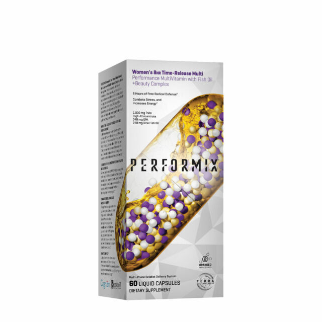 PERFORMIX Women's 8hr Time-Release Multivitamin - 60 Liquid Capsules ...