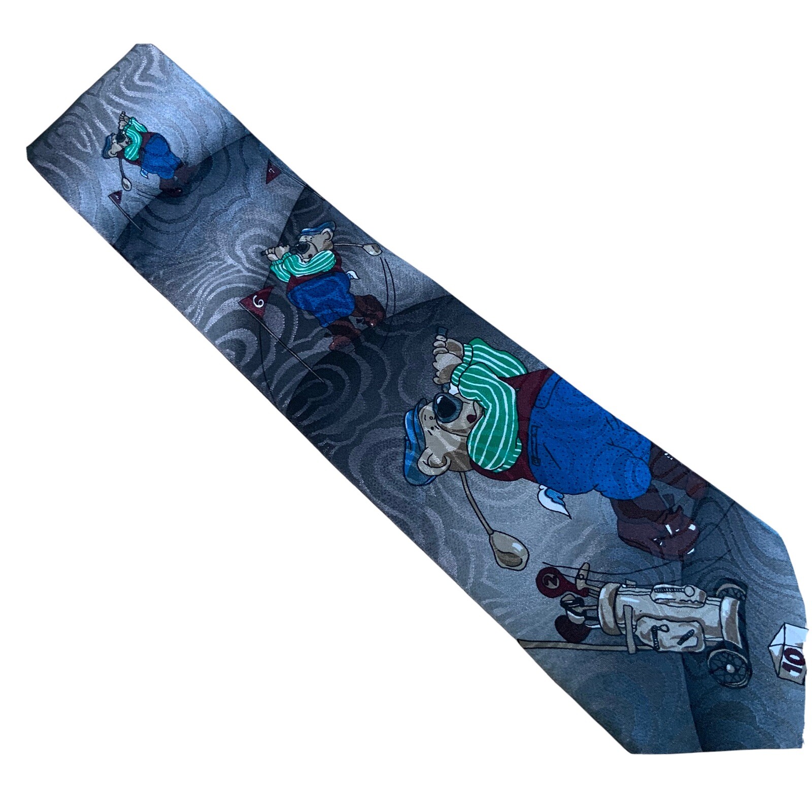Hallmark Tie Golf Day Specialties 55x4 inches Gray Bear Golfing | eBay
