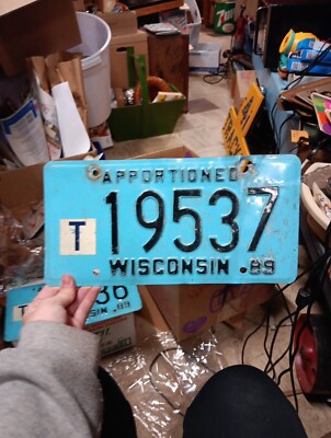 1989 Wisconsin Semi Truck License Plate Apportioned T 19537 | eBay