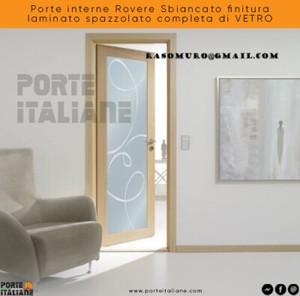 Porte interne Rovere Sbiancato finitura laminato spazzolato completa di ...
