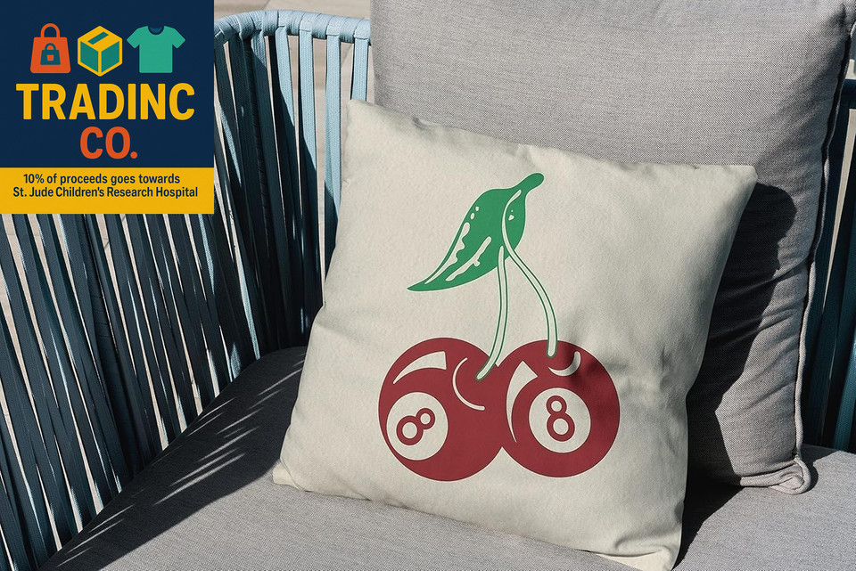 Vintage Red Cherry 8 Ball Throw Pillow Case 18″×18″,Funny Lucky ...