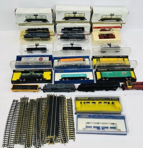 N Scale Train Lot Of 16 & Track Mostly Bachmann Brand Southern Pacific ...