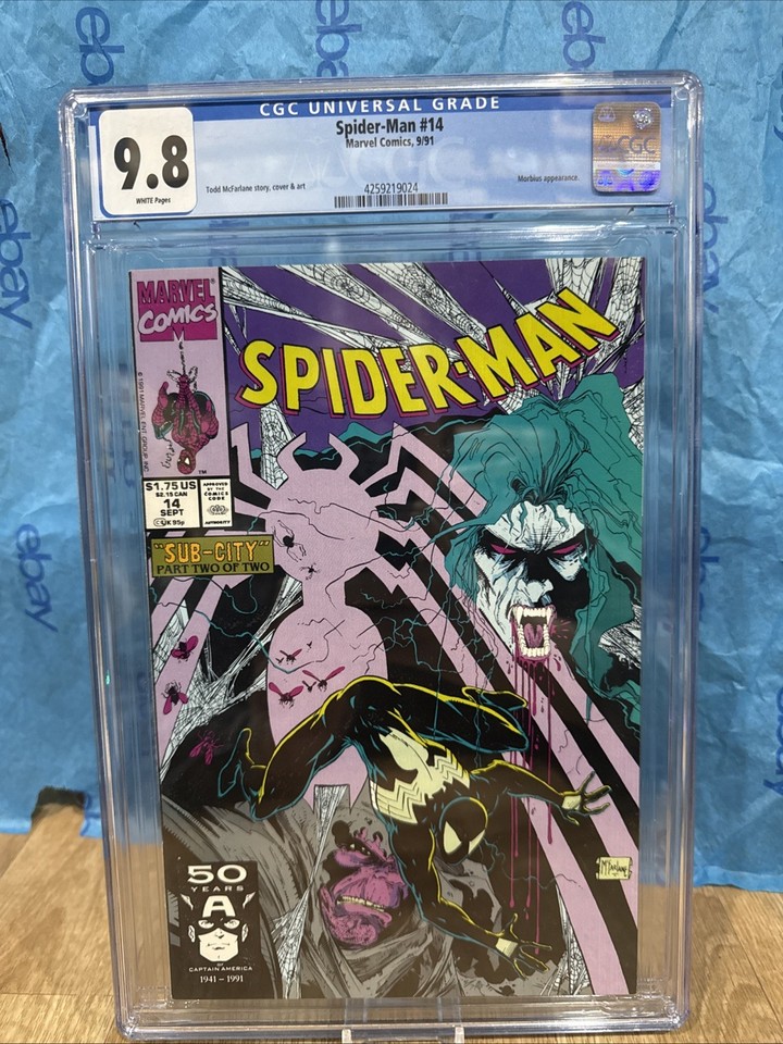 SPIDER-MAN #14 CGC 9.8, 1991, MORBIUS McFarlane, NEW CASE MCu Graded ...