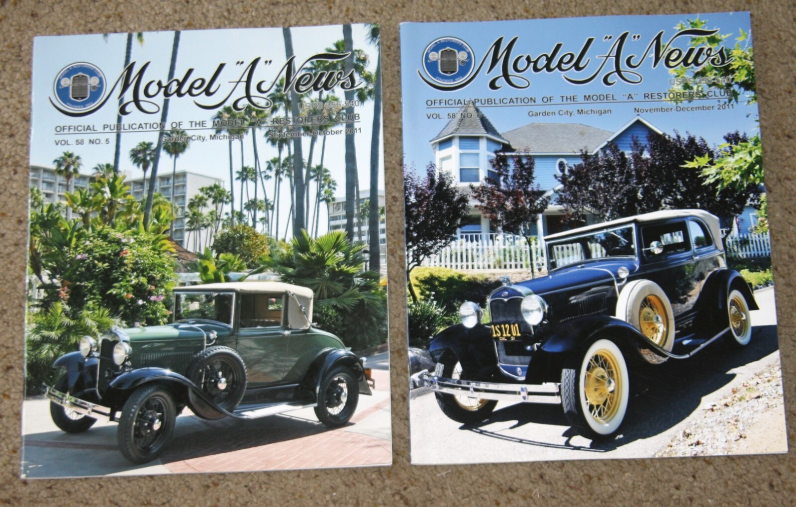 Model A News magazine restorers club Vol 58 2011 TWO ISSUES No. 5 & 6 ...