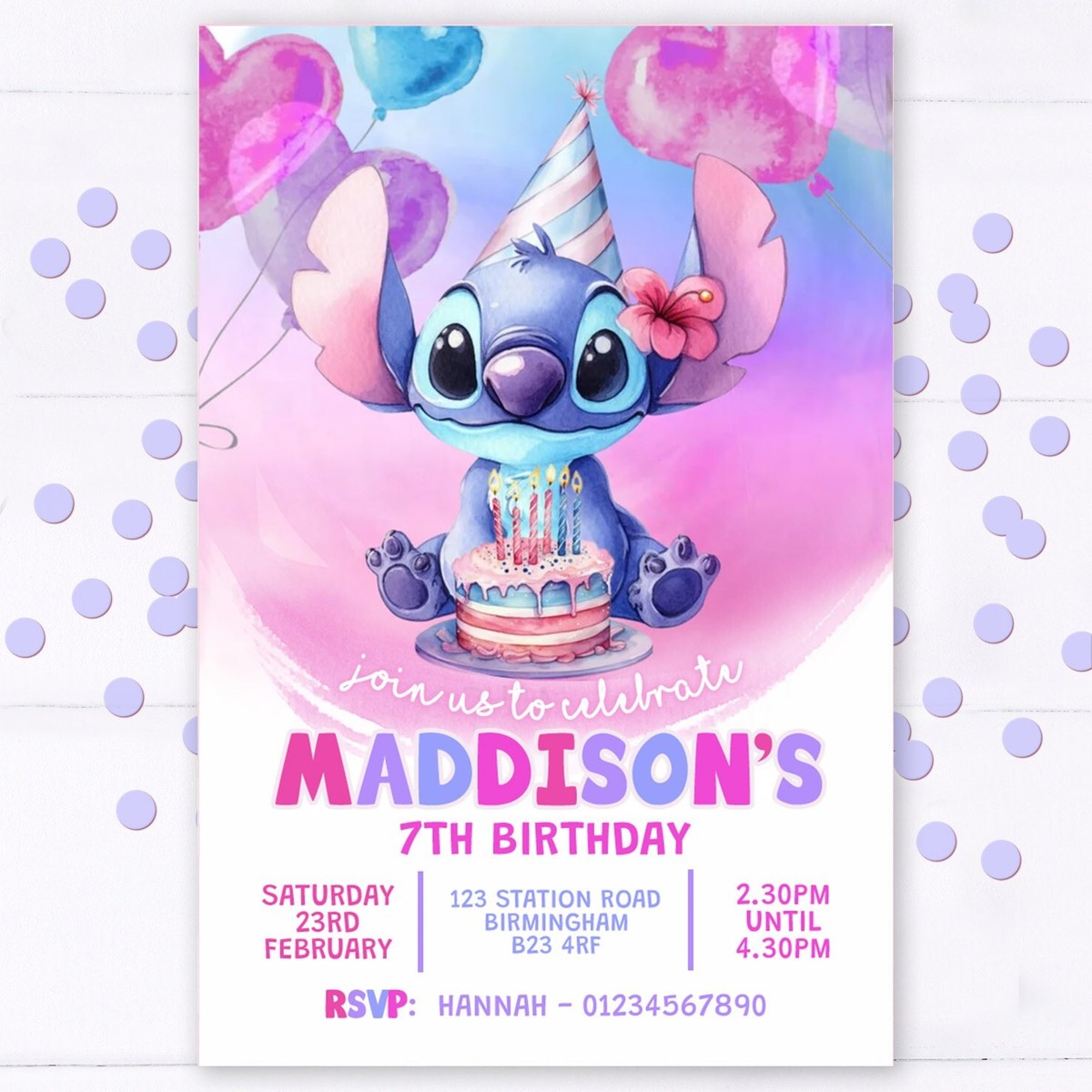 Stitch Birthday Invitations