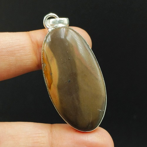 925 Sterling Silver Natural Wood Jasper Oval Gemstone Pendant | eBay