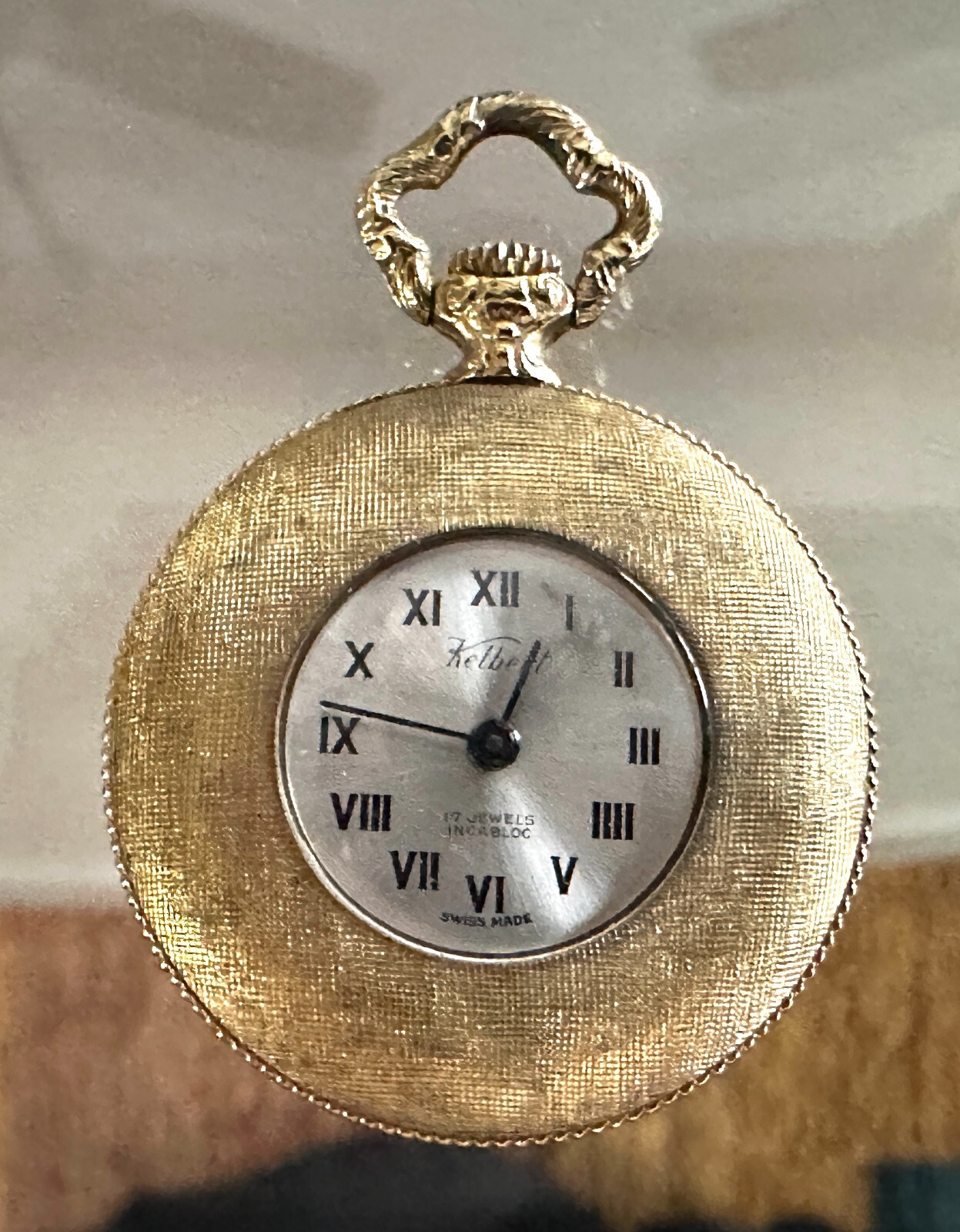 VINTAGE KELBERT 17 JEWEL GOLD VERMEIL OPEN FACE WIND UP POCKET WATCH ...
