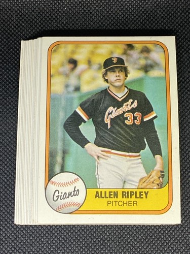 Allen Ripley San Francisco Giants Boston Red Sox 1981 Fleer #454 15 ...