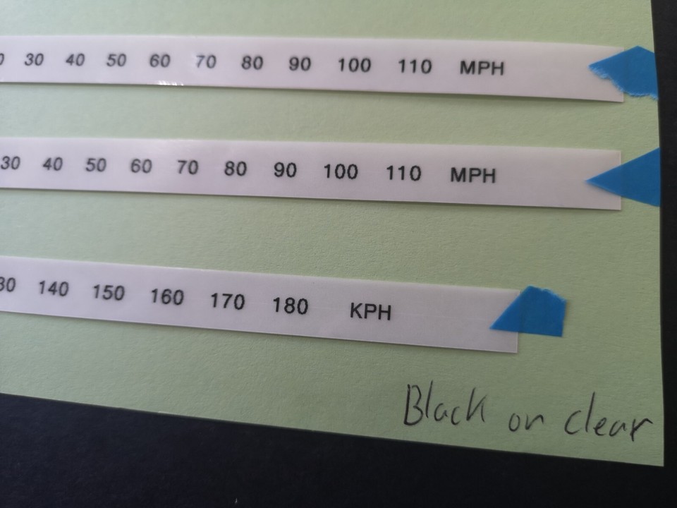 Speedometer Speedo Kit Overlay Conversion Stickers Mph Kph Dials-Black ...