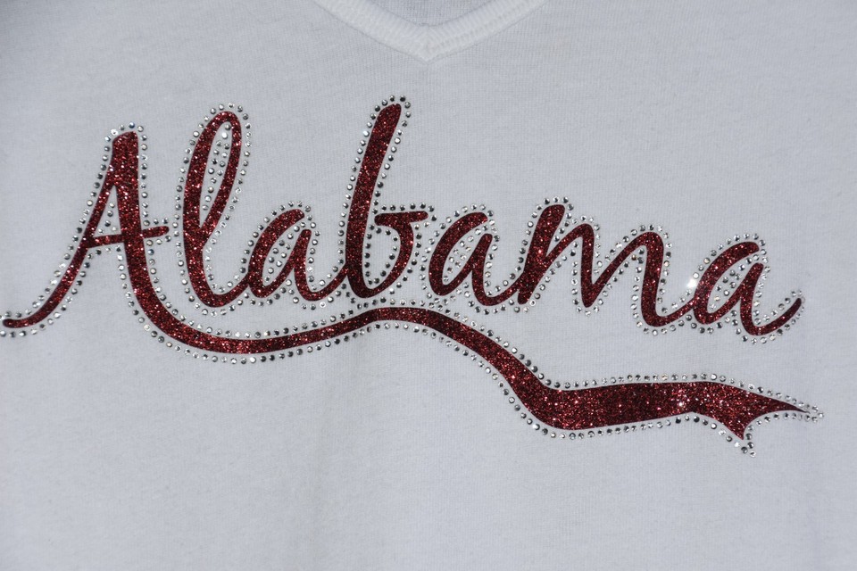 Alabama rhinestone glitter shirt or tank XS S M L XL XXL 1X 2X 3X 4X 5X ...