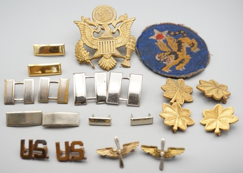 WWII Army Air Forces Wings, Captain, Major, Lt. Insignia Pins Sets Lot ...