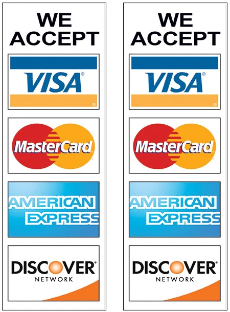 Credit Card Decals Signs