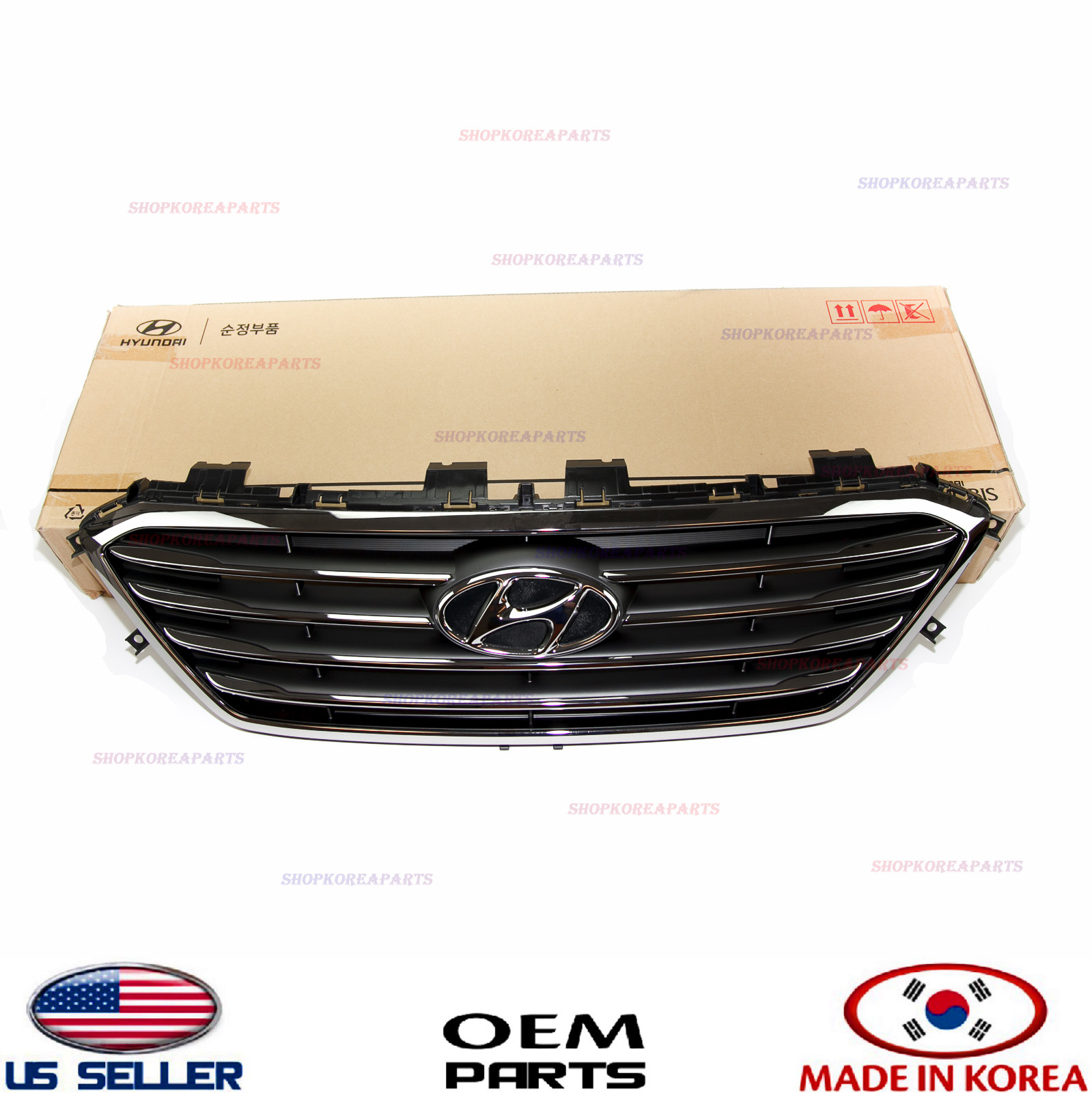 GRILLE RADIATOR FRONT 【GENUINE】 CHROME! HYUNDAI SONATA 2015 2016 2017 ...