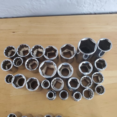Crescent Socket Lot 47 Pc 1/2" 3/8" & 1/4" Drive 12 & 6 Ptoint SAE ...