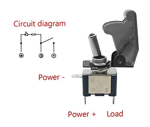 iJDMTOY (2) Aircraft Style Red Cover w/Red LED Indicator Light 12V/20A ...