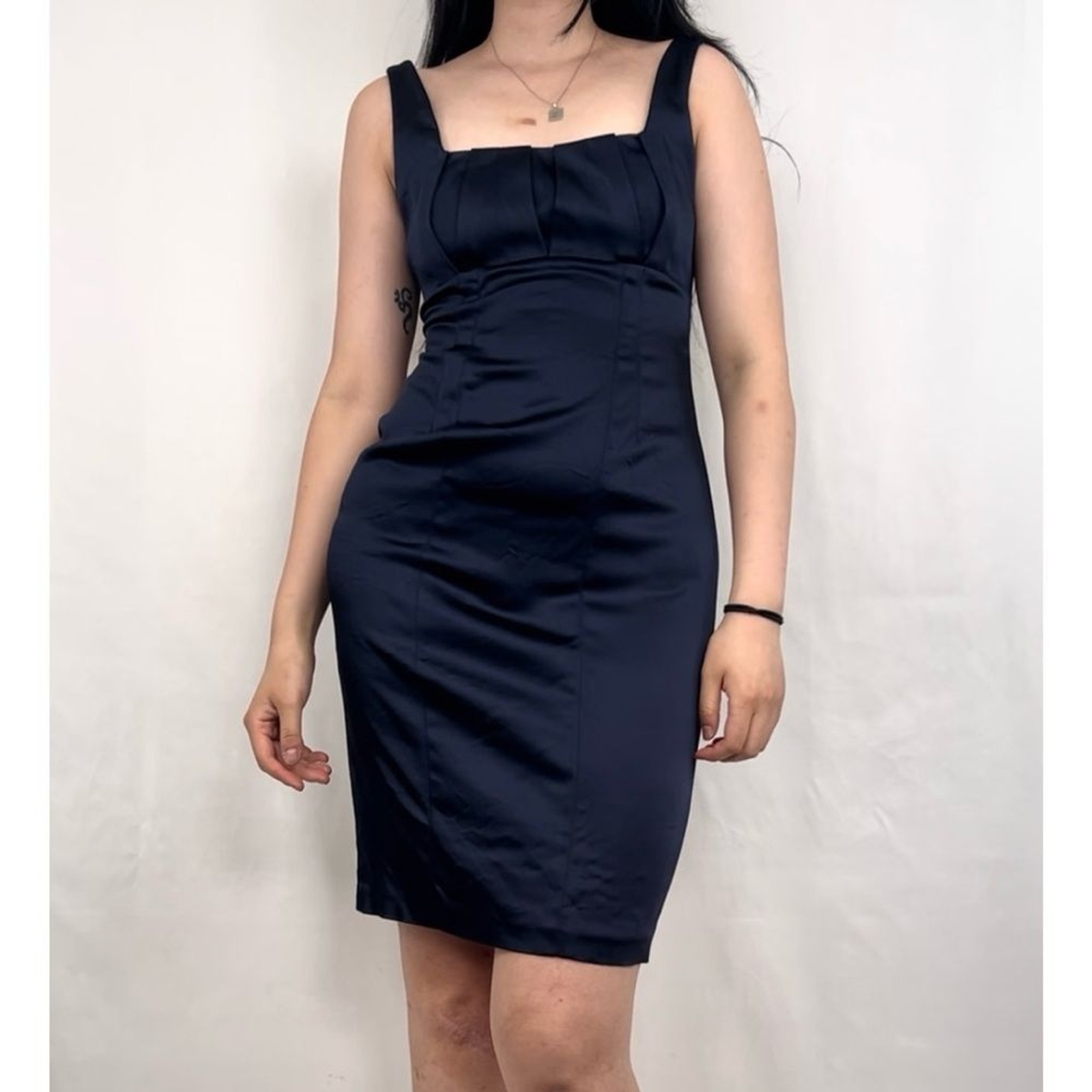 Calvin Klein Classic Elegant Blue Navy Satin Mini Coc… - Gem