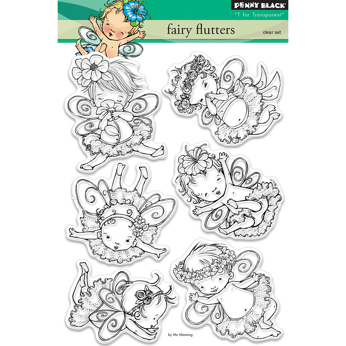 FAIRIES Fairy Flutters Penny Black Clear Rubber Stamp Set 5"X7" 30-408 ...