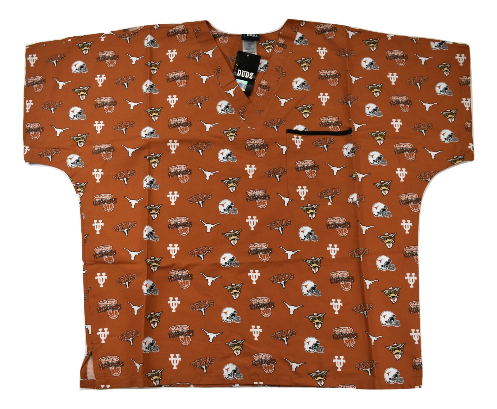 Texas Longhorns Mens Womens Adult Scrub Scrubs Nurse Doctor Shirt Top ...