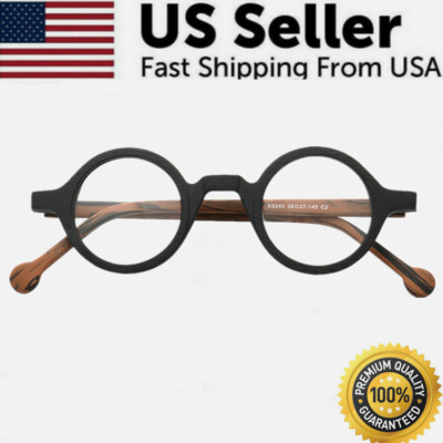 Small Round Eyeglass Frames Wood Acetate 42 mm Glasses Brand New ...