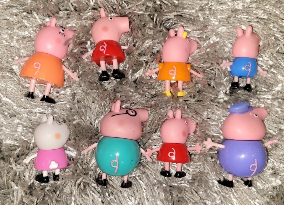 Peppa Pig SET OF 8 Action Figures 2003 Momma Pappa Peppa Toys | eBay
