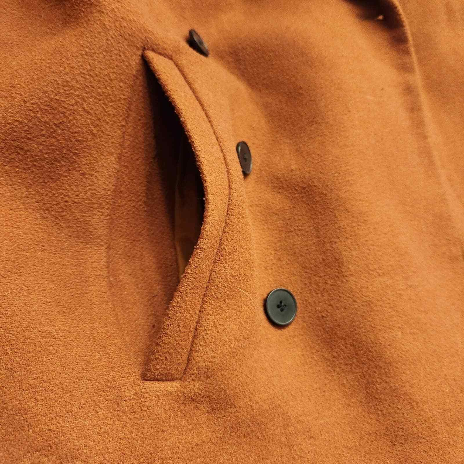 Oak + Fort Wool Blend Rust Colored Hidden Button Closure Coat Women's ...