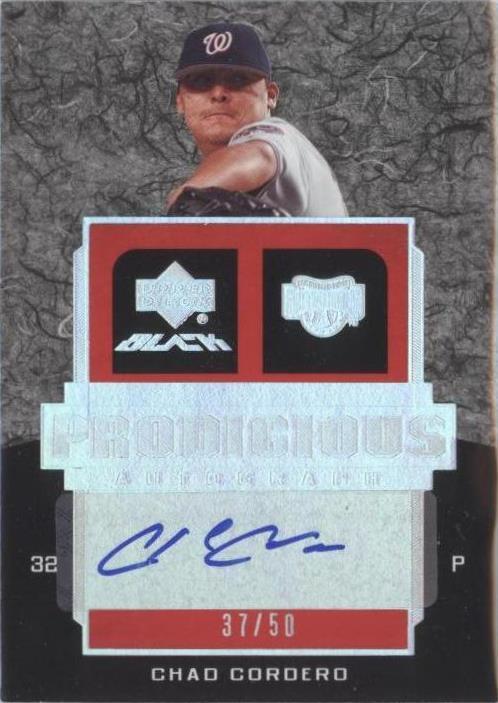 2007 Upper Deck Black - Prodigious Autographs Chad Cordero #PR1-CO /50 ...