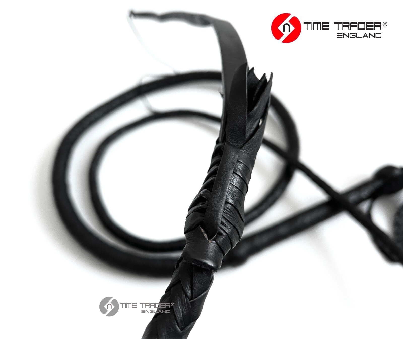 4 6 8 10 12 feet Premium Genuine Real Leather Bull Whip Bullwhip BLACK ...