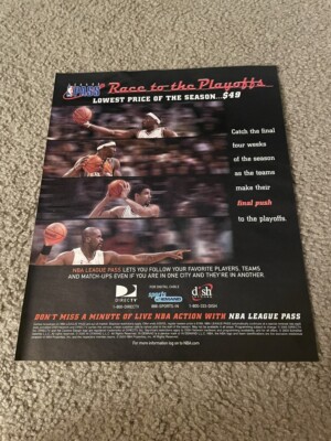 Vintage 2005 NBA LAGUE PASS Poster Print Ad LEBRON JAMES SHAQ TIM ...