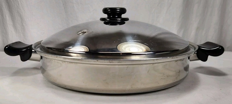 Saladmaster 15" Braiser Pan w/ Cover 9 Qt TP304-316 Stainless Steel ...