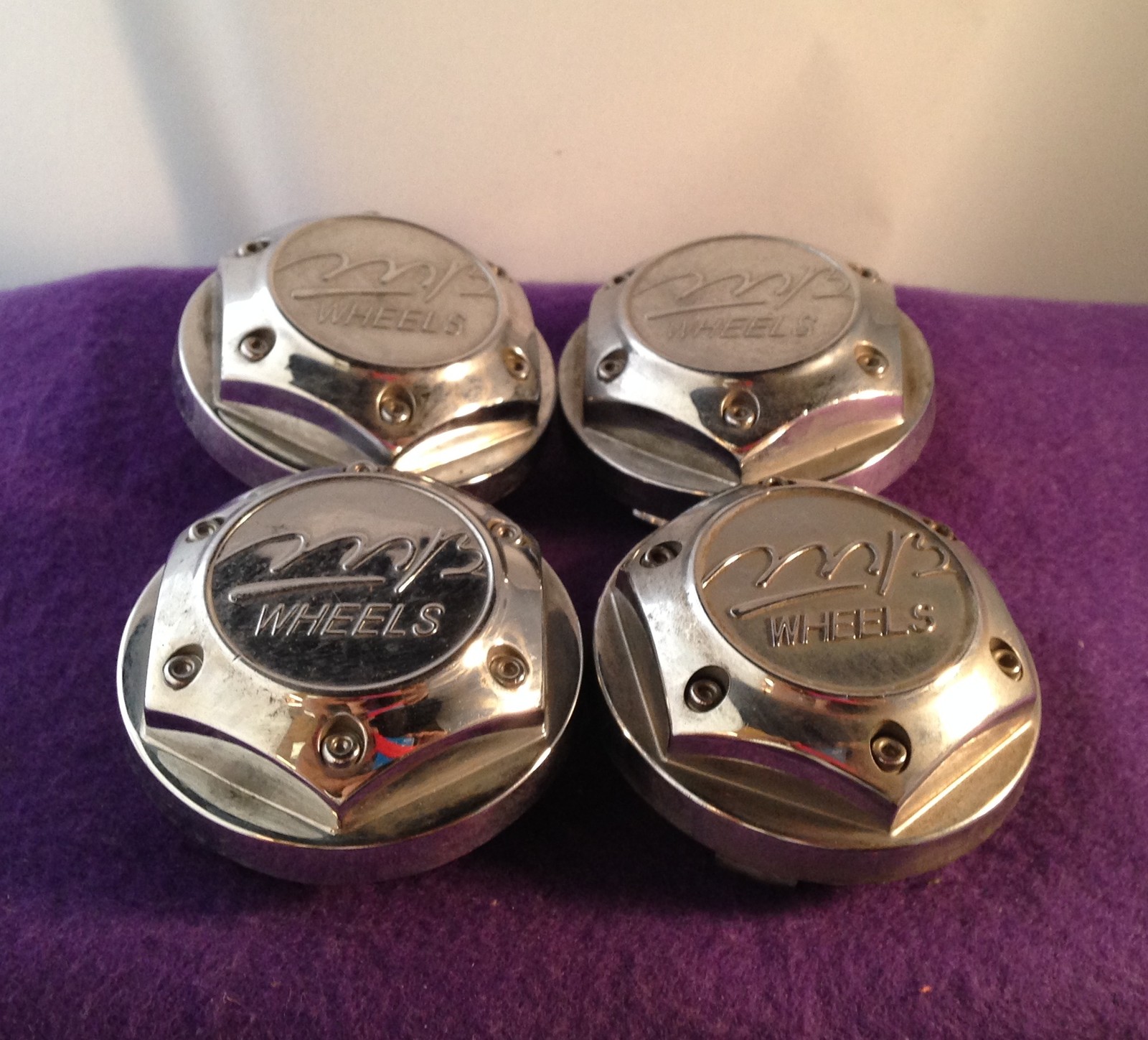 MB WHEELS CHROME Custom Wheel Center Cap (SET OF 4) # LG0608-38 763-cap ...