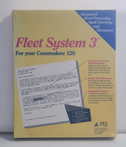 Fleet System 3 Commodore 64/128 Word Processing Database c64 c128 NEW ...