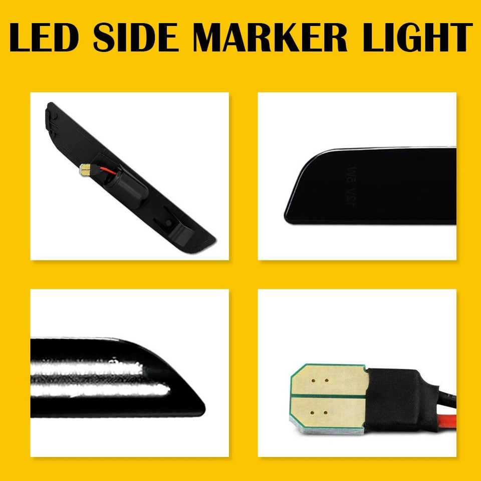 2X For 2010-2014 Ford Mustang LED Side Marker Lamp White Lights Rear ...