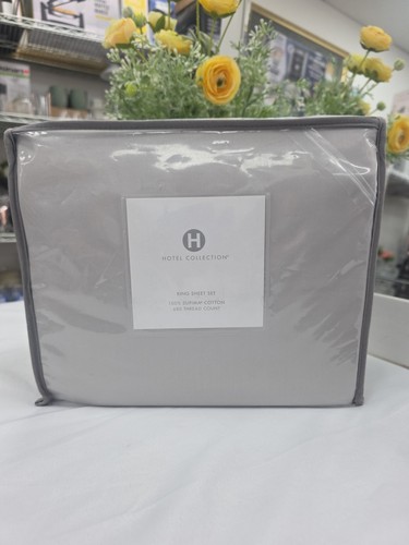 Hotel Collection 680 Thread Count Cotton KING Sheet Set Palladium | eBay