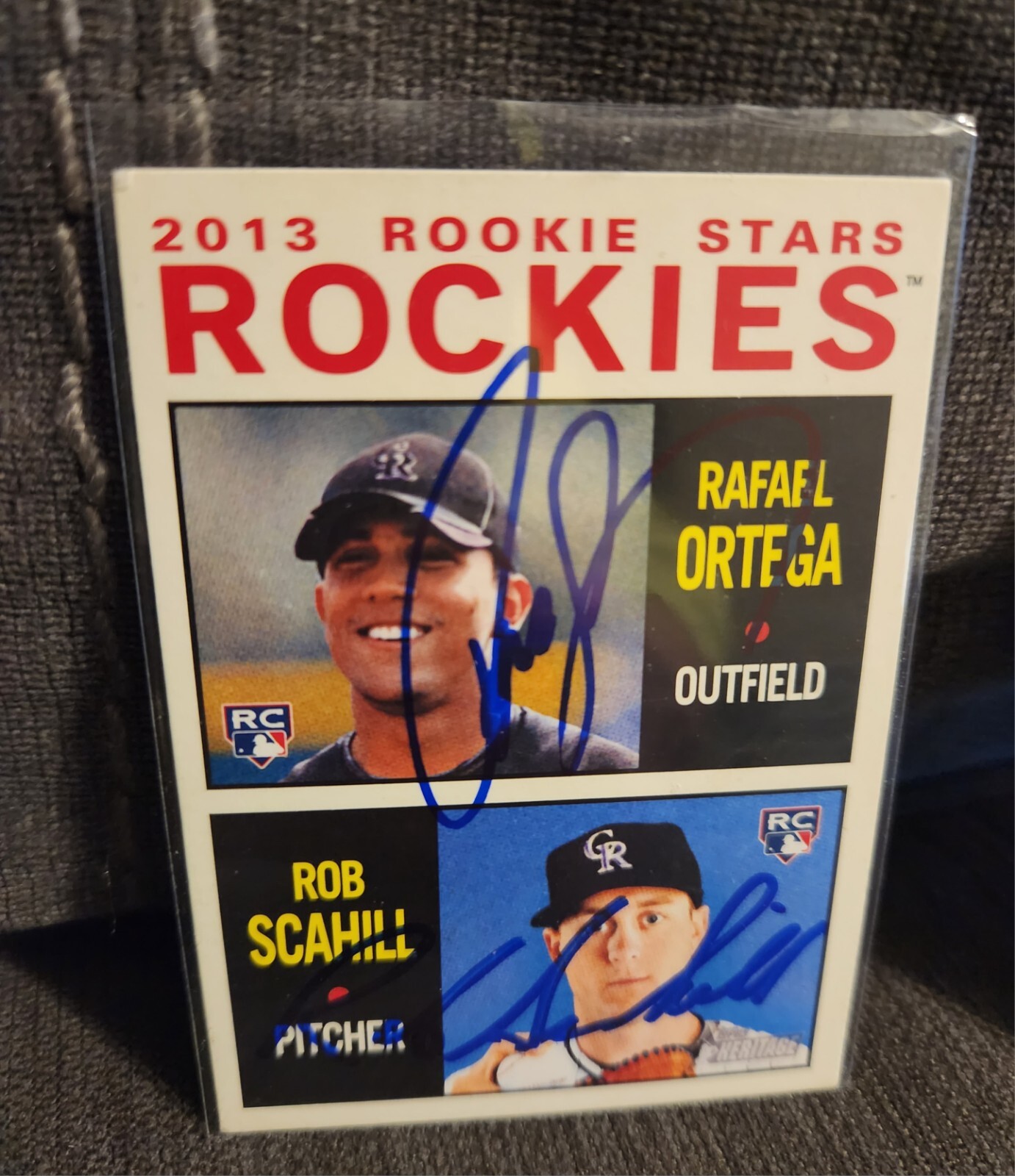 Rafael Ortega Rob Scahill Autograph Signed 2013 Topps Heritage Colorado ...