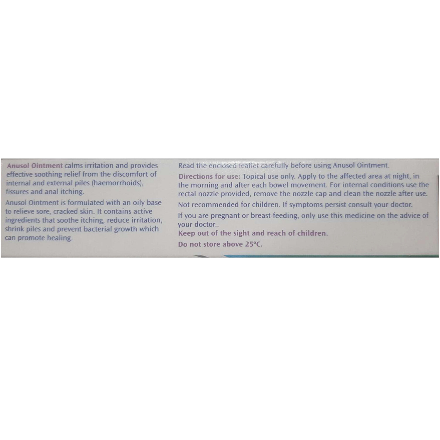 Anusol Ointment Haemorrhoid Piles Treatment Anal Itching 3 Way Action ...