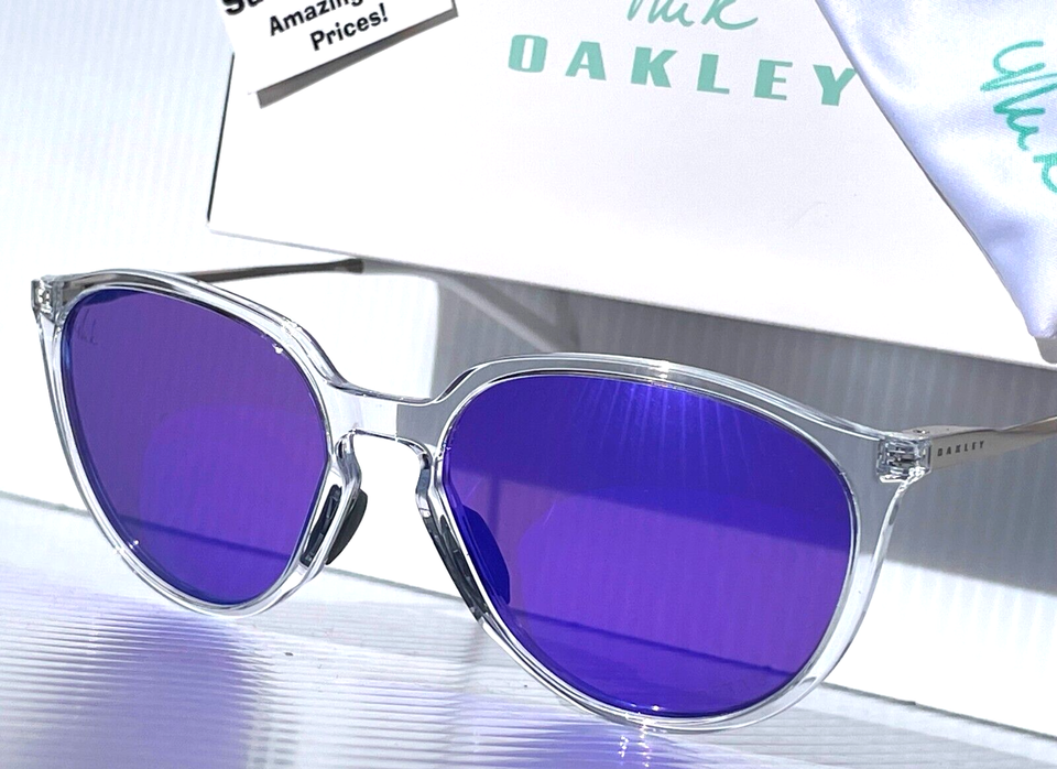 NEW Oakley SIELO Shiny Chrome Clear PRIZM Violet Purple Lens Sunglass ...