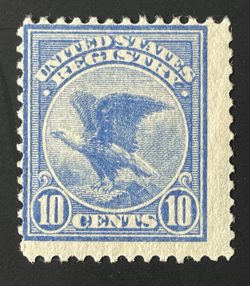 US Stamps; Scott #F1 Registration Stamp: 1911 10c Eagle Mint OG NH $170 ...
