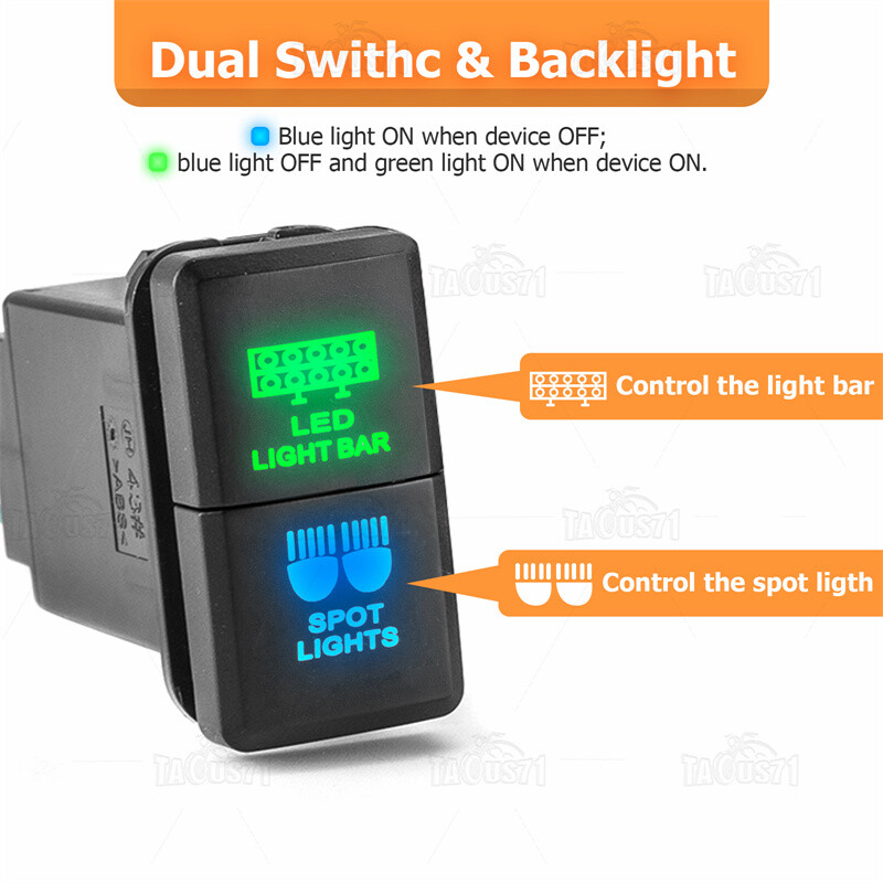 3 Lead Wiring Harness Kit Dual Switch LED Light Bar and Spot Light For ...