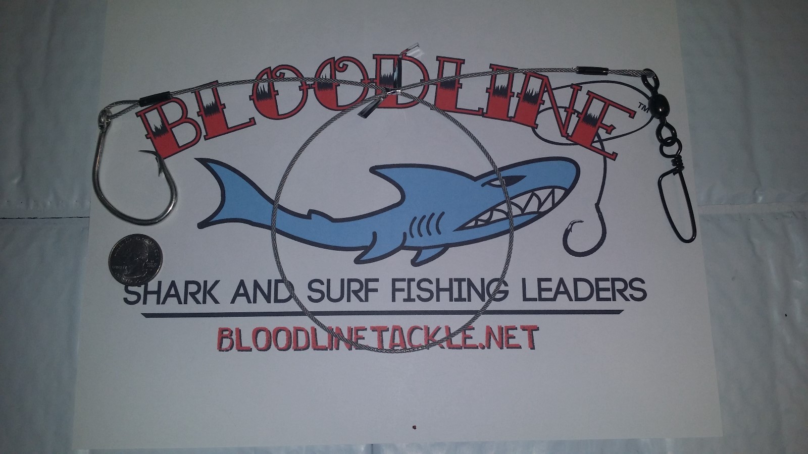 FL LEGAL 3pk 2ft clear bloodline tackle shark fishing leaders stingers ...