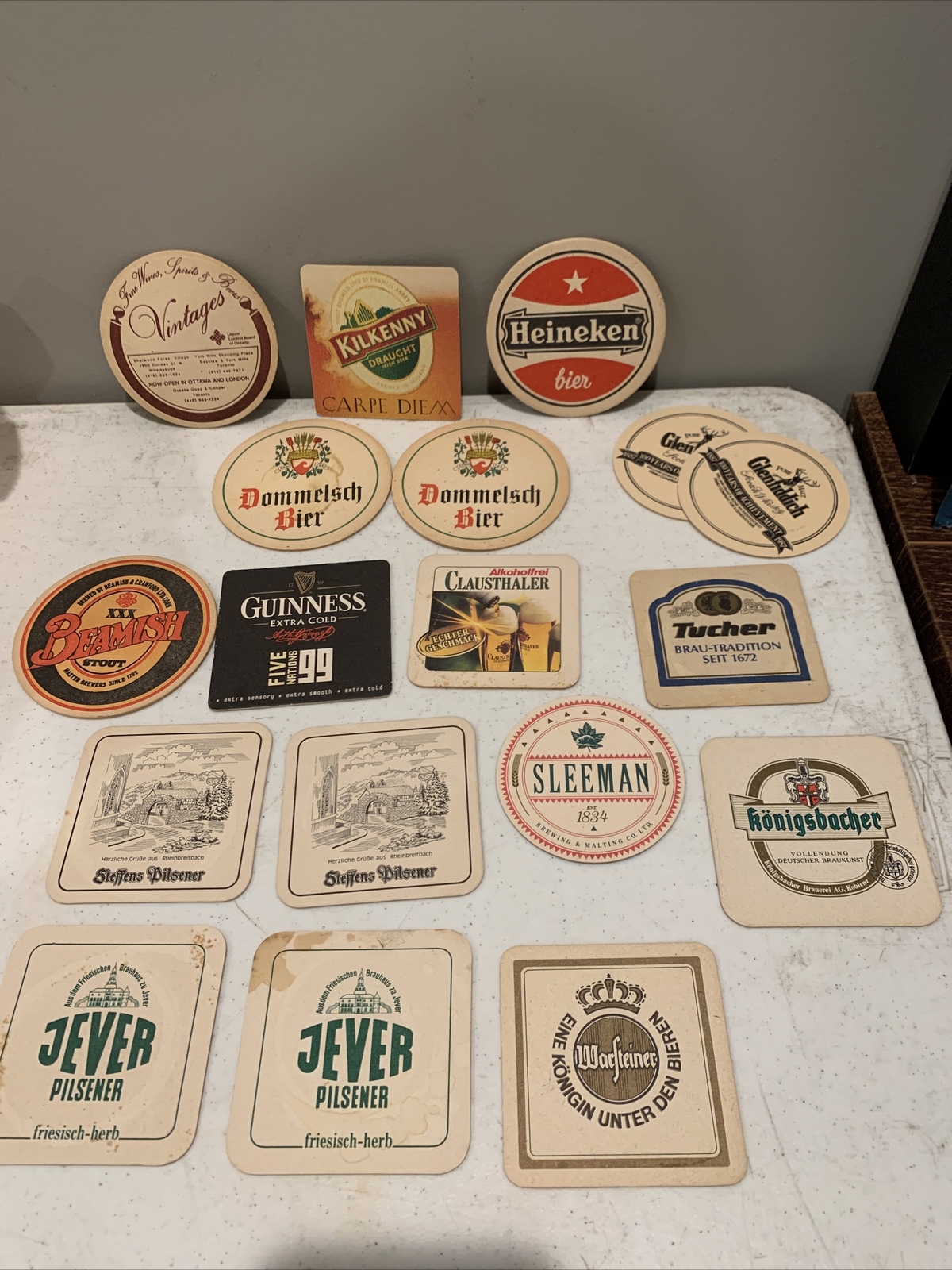 Lot Of (18) Beer Bar Pub Coasters Heineken Beamish Guinness Glenfiddich ...