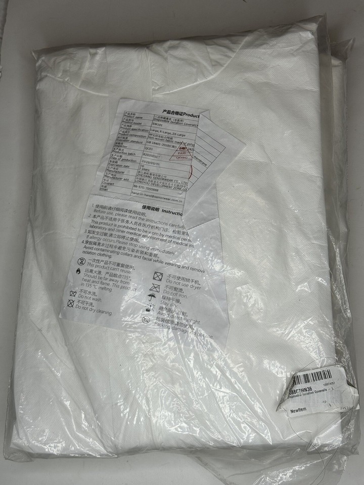 Disposable Coveralls Painting Isolation Cleaning Size Large 3 Pack | eBay