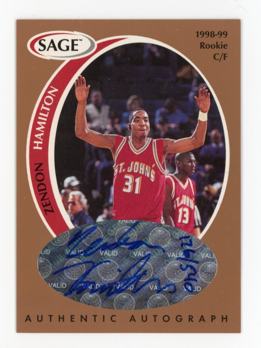 1998-99 Sage Bronze Auto #'d 176/540 - A16 Zendon Hamilton | eBay