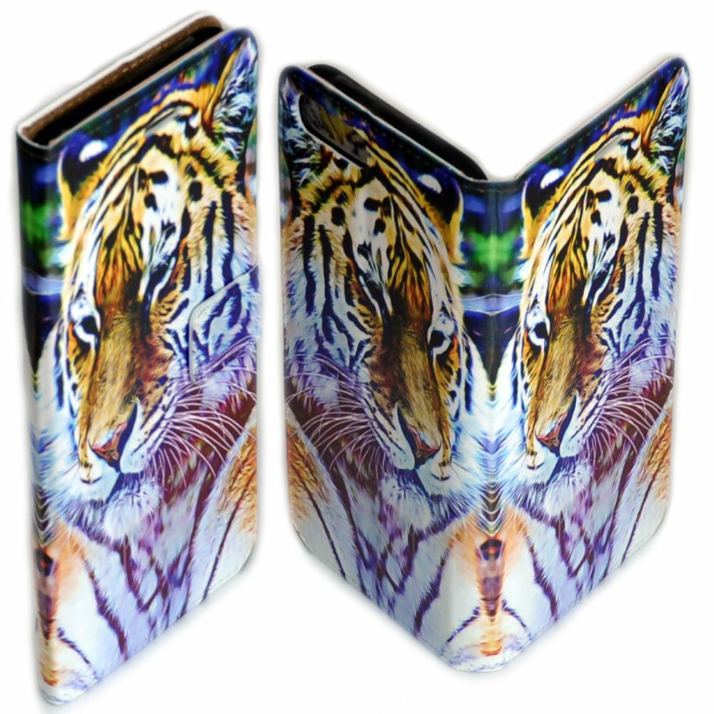 For Samsung Galaxy Series - Tiger Print Theme Wallet Mobile Phone Case ...