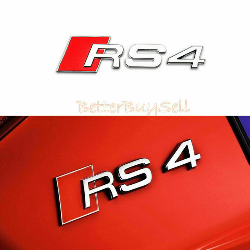 RS Q3 RS Q5 RS3 RS4 RS5 RS6 RS7 RS8 Chrome Metal Badge Rear Boot Emblem ...
