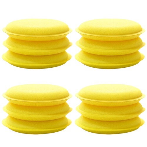 12Pcs Car Round Waxing Polish Sponges High Density Foam Applicator Pads ...
