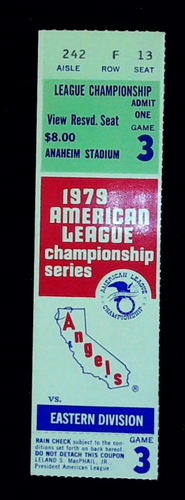 1979 Orioles Angels MLB Playoffs ALCS Game 3 Ticket Stub Anaheim ...