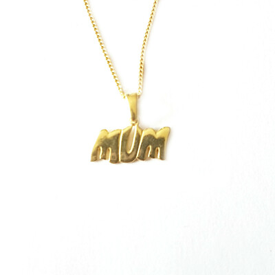 Sterling Silver Mum Pendant +18inch Curb Chain 9ct Gold Plated-Gift ...