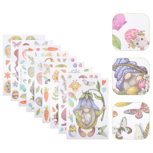 1 Set Easter Gnome Stickers Adhesive Door Decals Cartoon Glass Window ...