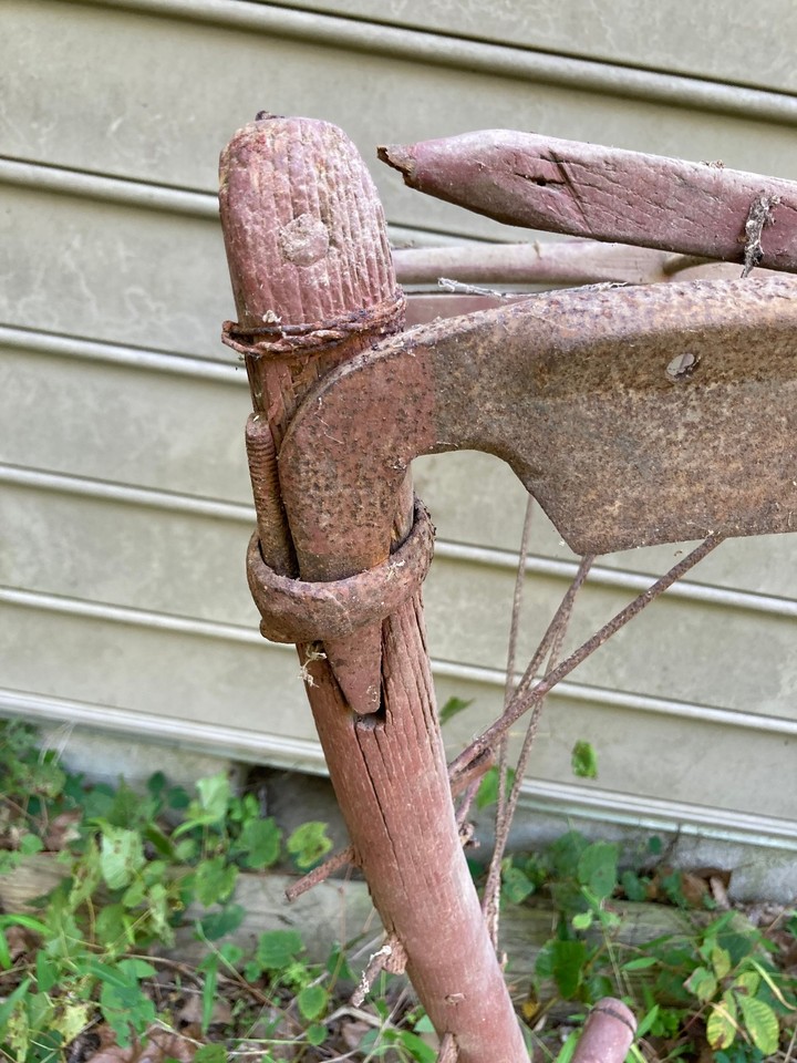 Antique Scythe & Grain Cradle Farm Tool 48" Blade 46" Curved Snath Grim ...